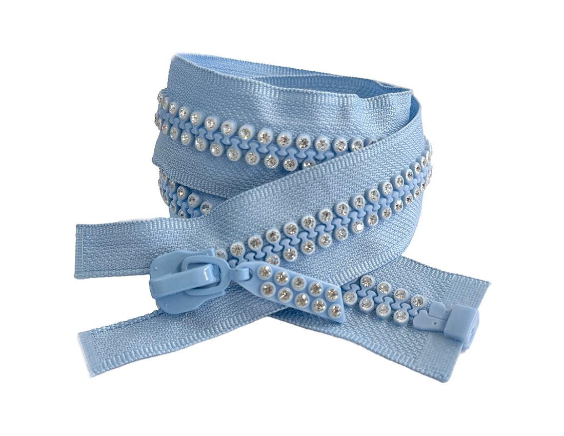 22 Inch Rhinestone Zipper – Dual-strand Czech Rhinestones, Separating ...