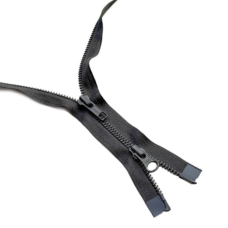 YKK #5 Black Oxide Two-way Medium Weight Metal Jacket Zipper Automatic ...
