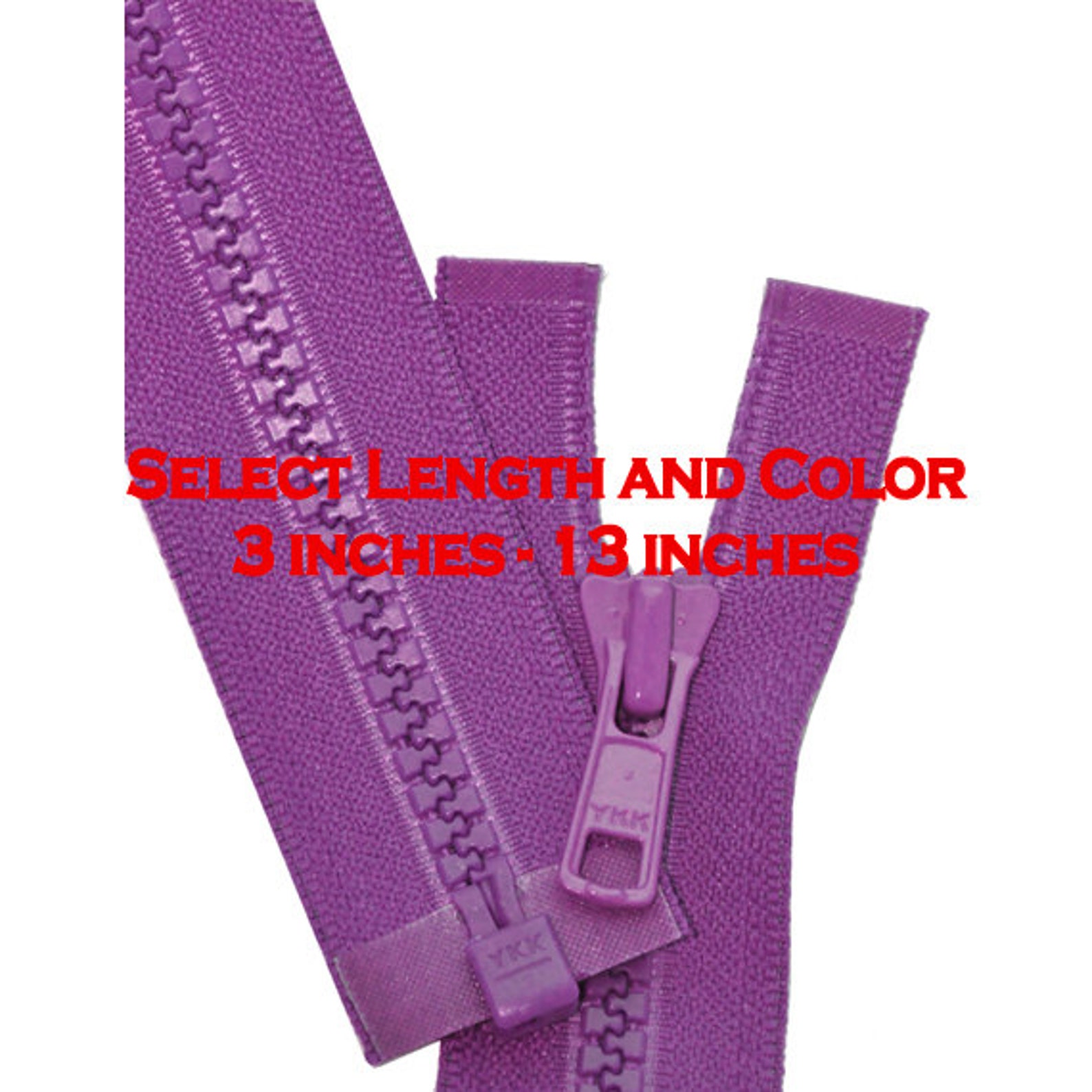 YKK® #5 Vislon Molded Plastic Separating Zippers - Select Length and ...