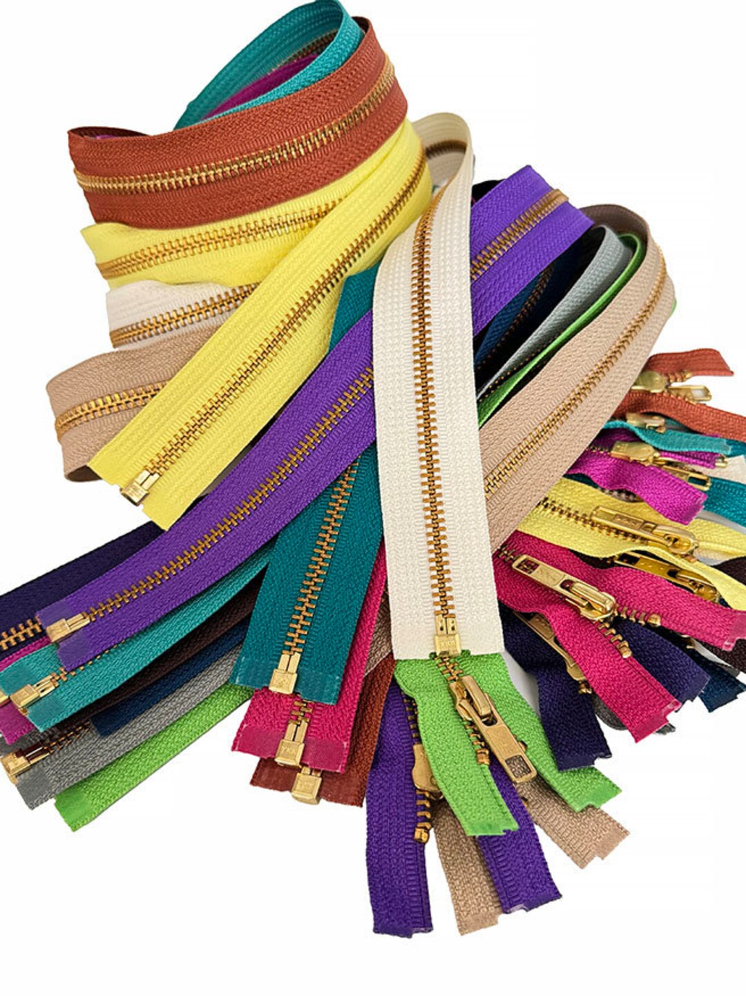 Sale 14pcs YKK #5 36" Medium Weight Brass Metal Auto Slider Jacket ...