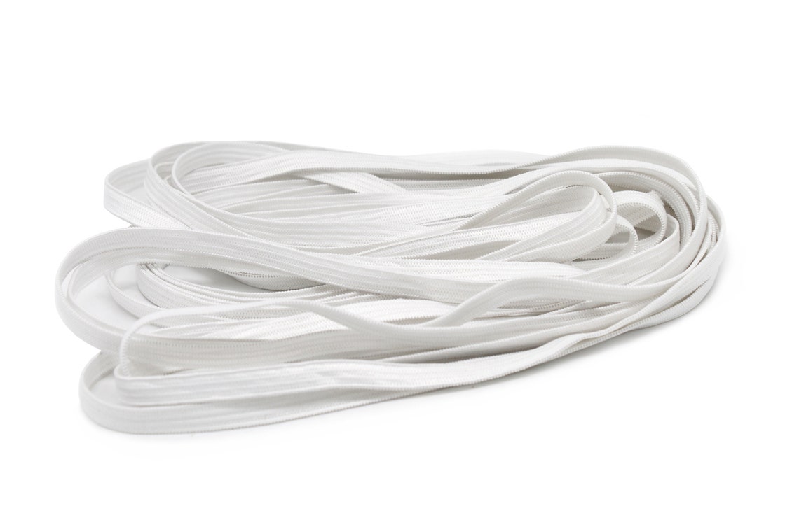 Soft Elastic 1/4'' Wide 5 Yards Color White - Etsy