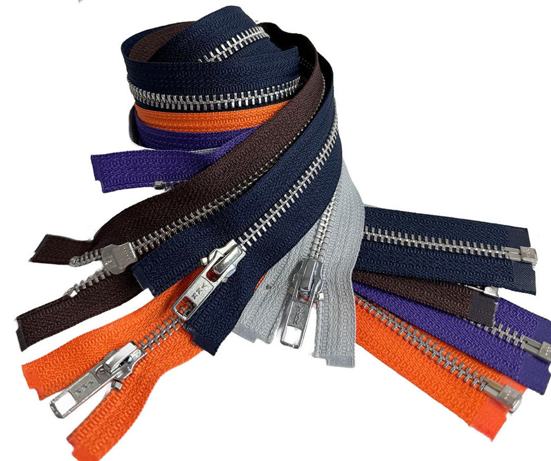 Sale 5pcs YKK #5 30" Aluminum Medium Weight Metal Jacket Zipper Auto ...