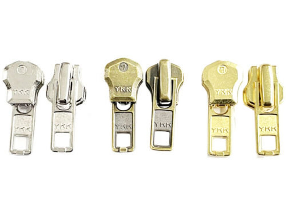 YKK #7 Automatic Lock Zipper Slider Repair Kit, Aluminum, Antique Brass ...