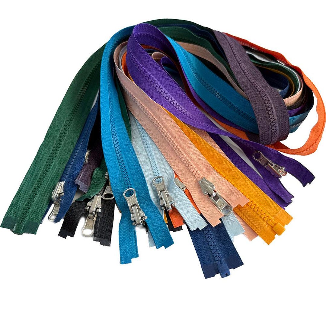YKK #5 Plastic Zipper, 36" Reversible Slider, Random Colors, 10 Pcs - Etsy