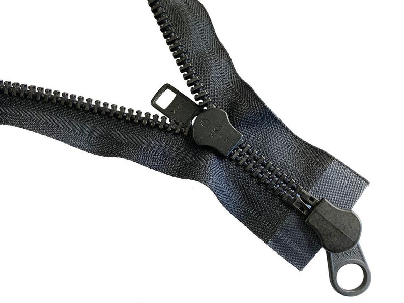 YKK #10 Heavy Duty Two-way Jacket Zipper – Black Oxide Metal, USA Made ...