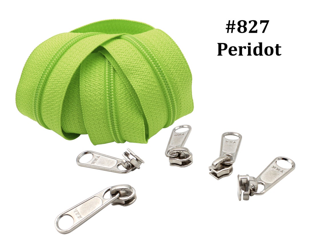 YKK #4.5 Coil Zipper Chain Kit, 4 Feet With 5 Nickel Sliders - Etsy