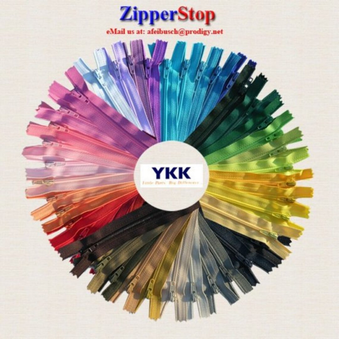 YKK Closed Bottom Zippers, 4-7 Inch, Assorted Colors, 100 Piece - Etsy