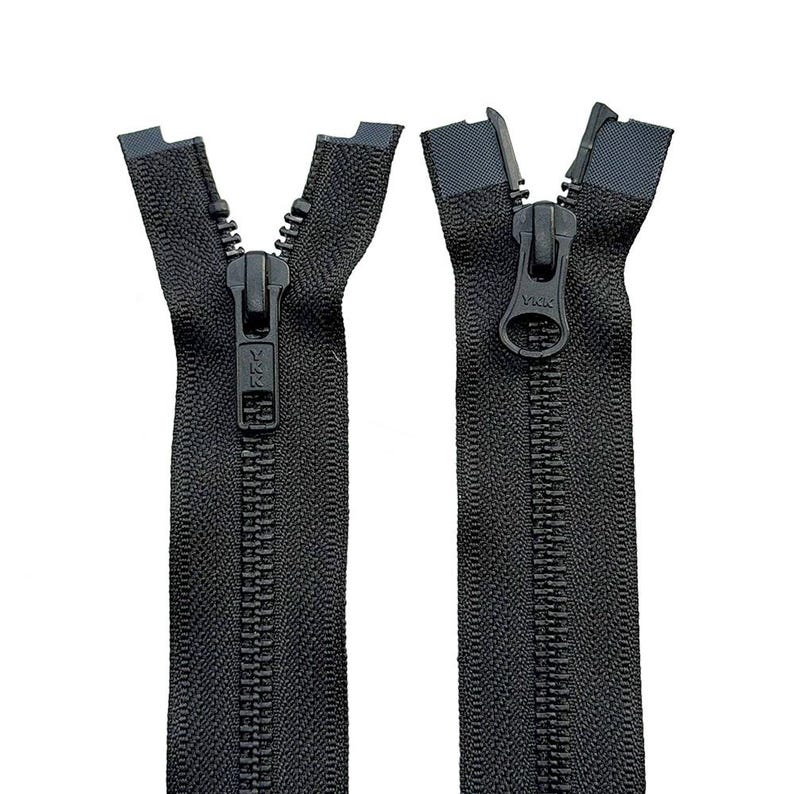 YKK #5 Black Oxide Two-way Medium Weight Metal Jacket Zipper Automatic ...