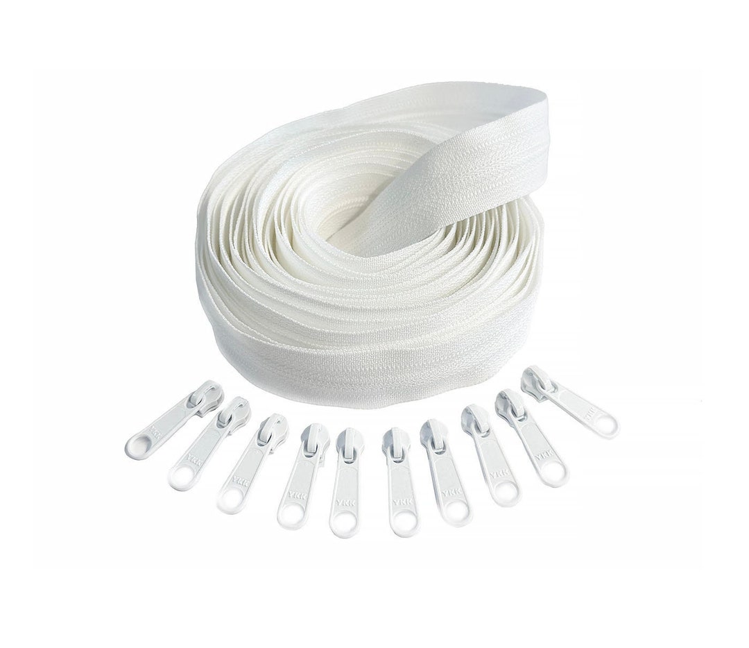 Continuous Zipper Chain YKK #3 Nylon Coil Zippers With Long Pull (non ...