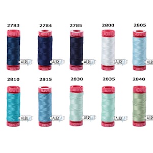 Aurifil 12WT SMALL SPOOLS Thread Solid Mako 100% Cotton Thread 54 Yards ...