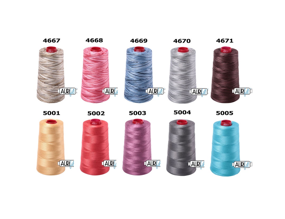 Aurifil 12WT CONES Thread Solid Mako 100% Cotton Thread 1932 Yards your ...