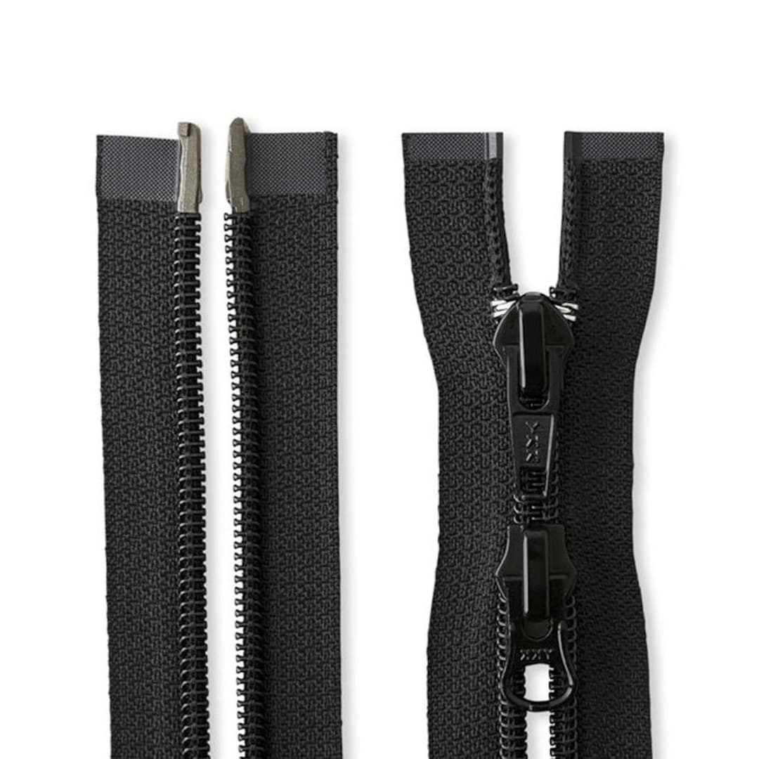 YKK #8 Black Nylon Coil Two-way Separating Jacket Zipper – USA Made - Etsy