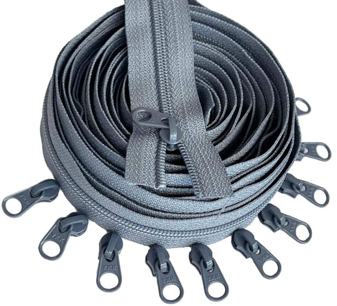 5 Zipper YKK #5 Nylon Coil Black Continuous Zipper Chain 10 Ykk Zippers #5