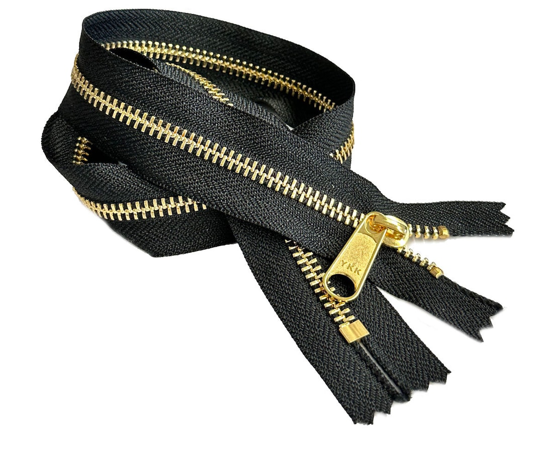 YKK #5 22" EVERBRIGHT Golden Brass Long Pull (non-locking Slider ...