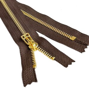 YKK 5 24 EVERBRIGHT Golden Brass Diecast Wire bell Non-locking Slider ...