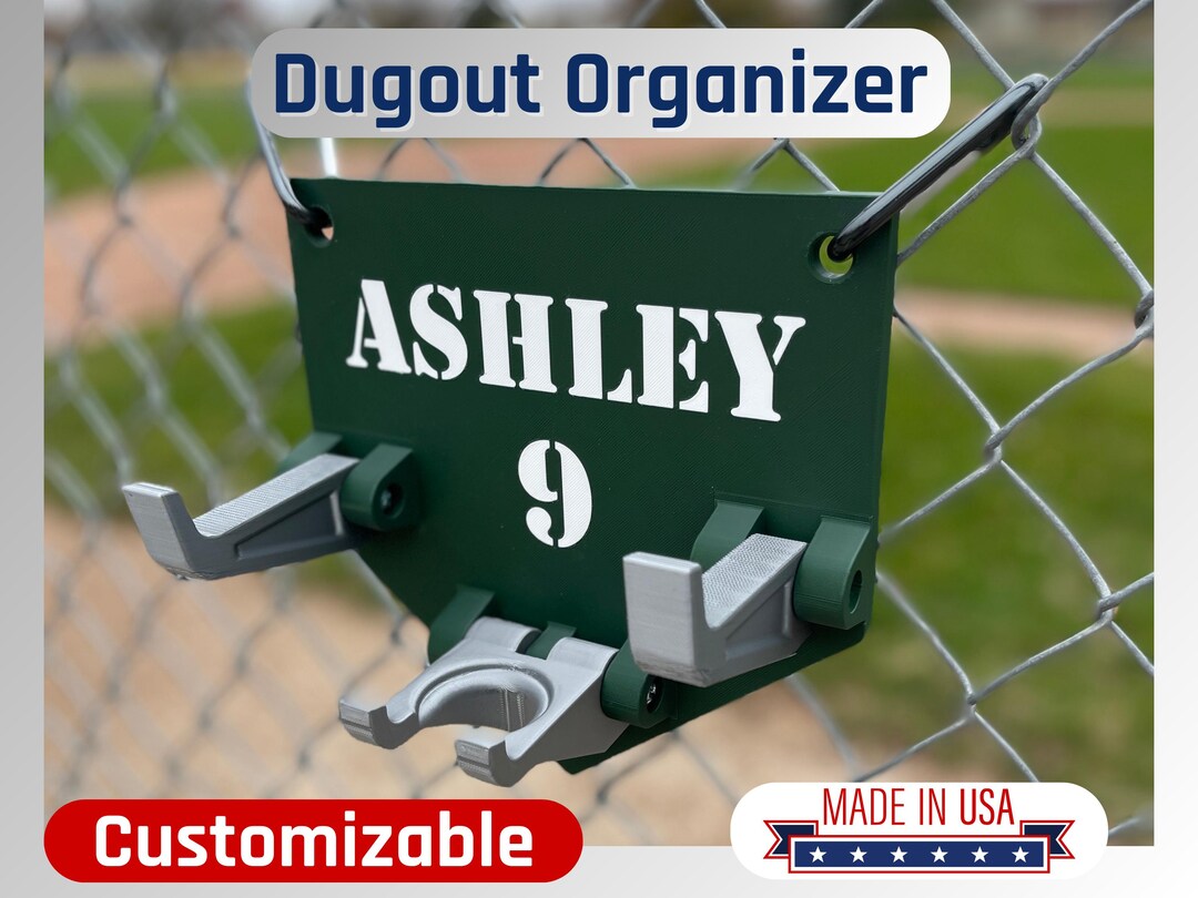 Customizable Baseball Dugout Organizer: Fence Mounted Gear Holder - Etsy