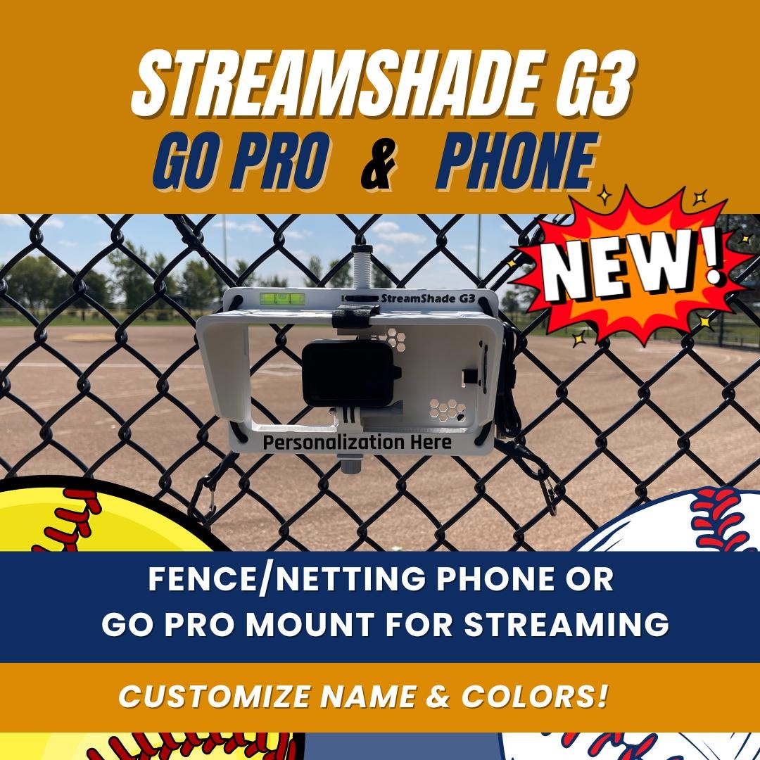 Streamshade G3 - Go Pro and Phone Fence Mount With Shade W/external ...
