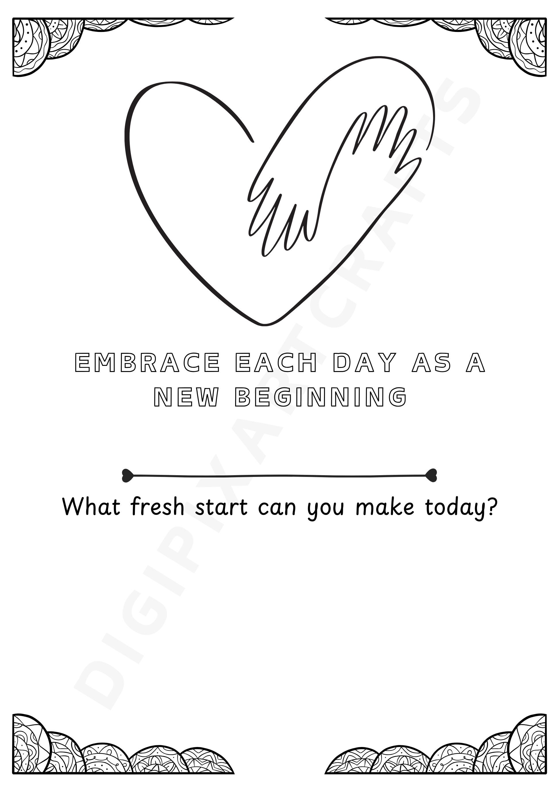 Printable Coloring Book - Positive Wisdoms for Each Day - Instant ...