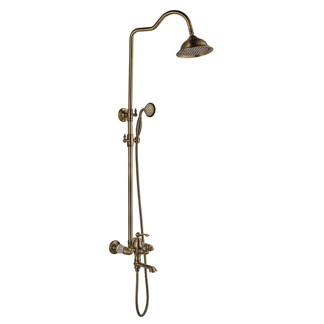Solid Brass Shower Set, Vintage Shower Set, Wall Mount Shower, Brass ...