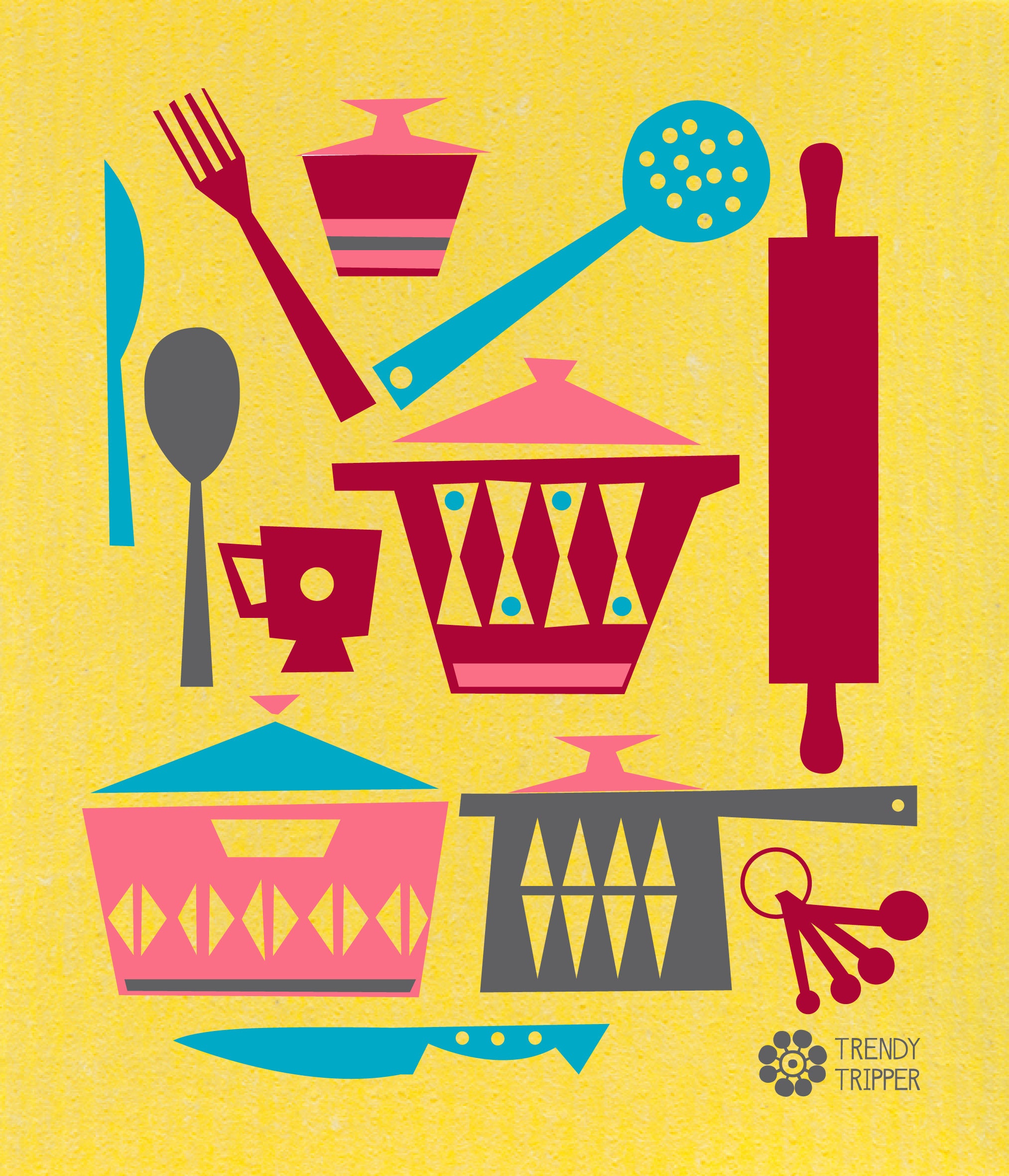 Trendy Tripper Swedish Dishcloth/sponge Cloth Reusable Eco-friendly Midcentury Modern ...