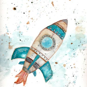 Space Watercolor Card Set • Planets • Space Shuttle • Astronaut • Earth ...