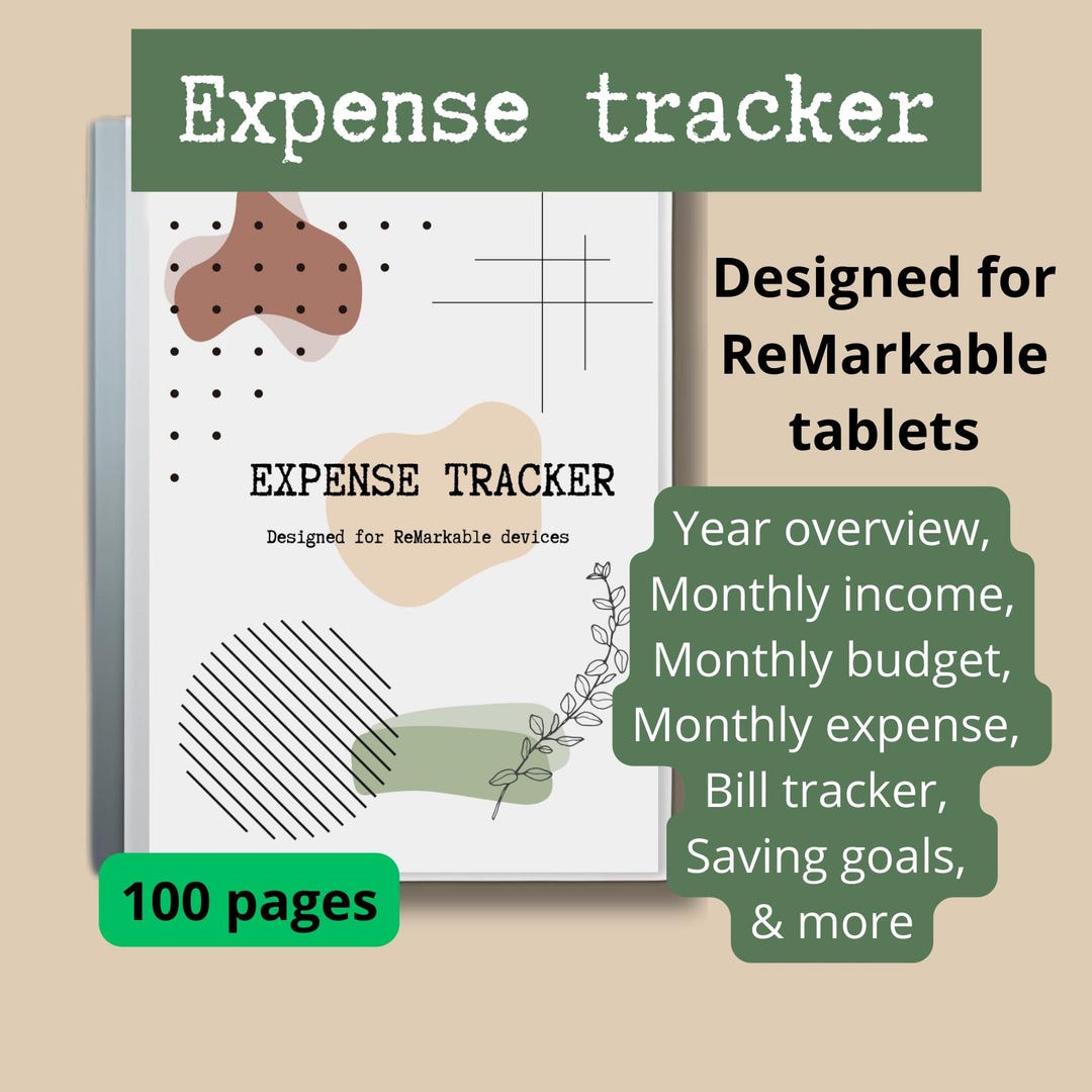 Expense Tracker for Remarkable Tablets, Bill Tracker, Budget Planner ...