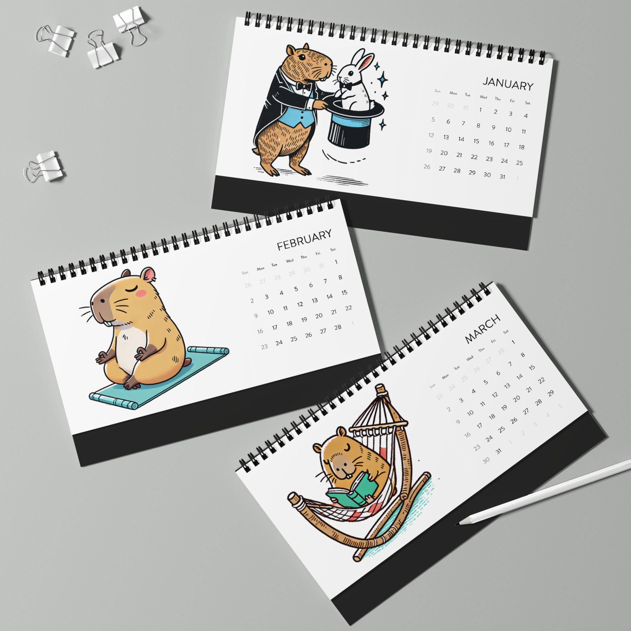 Capybara Desk Calendar 2025, Spa Day Content Calendar, College Family ...