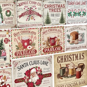 20 Vintage Christmas Farmhouse Holiday Poster, Vintage Printable ...
