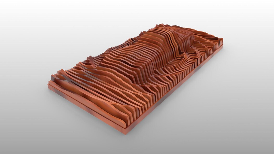 3D Parametric Wall Decor Digital Download, Wavy Pattern, CNC Files for ...