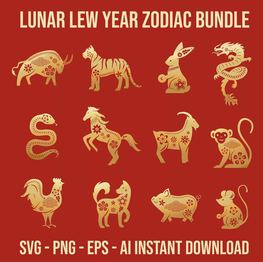 Lunar New Year SVG, Feng Shui, Horoscope Svg, Yin Yang Svg, Chinese ...