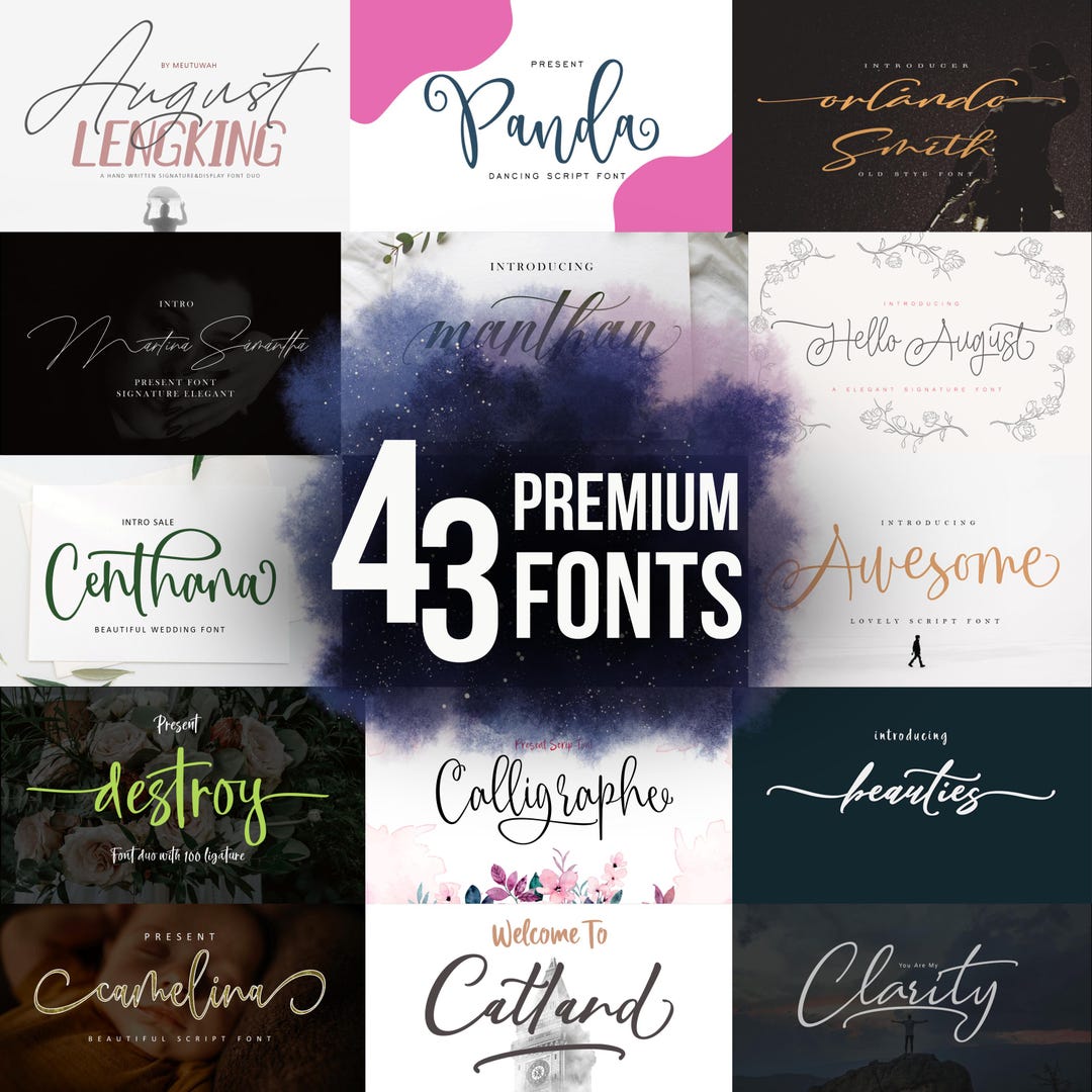 Ultimate 43 Fonts Bundle, Script, Retro, Monogram (TTF) (OTF) - Etsy UK