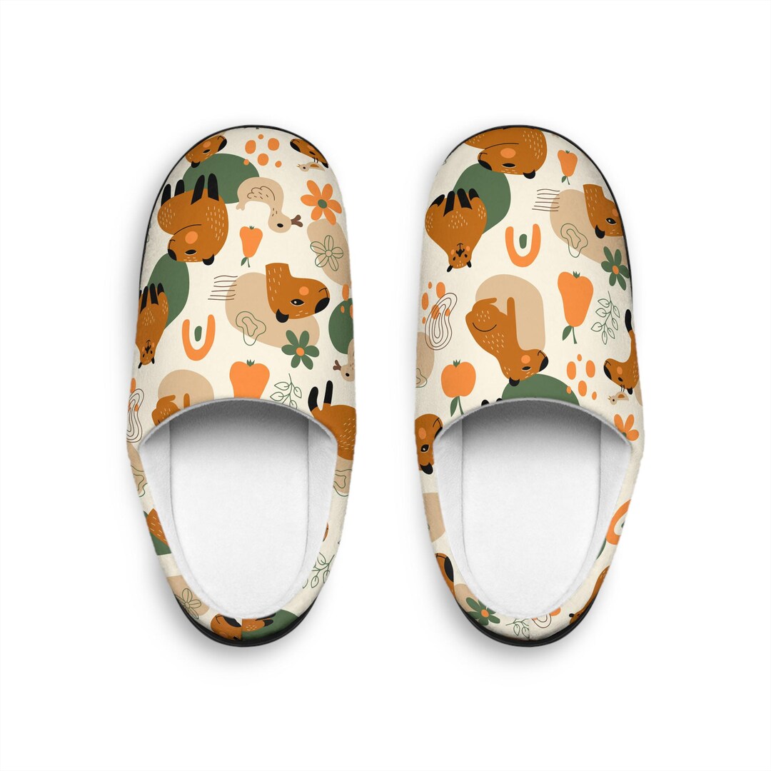 Capybara Slippers, Animal Print House Shoes, Cute Indoor Footwear ...