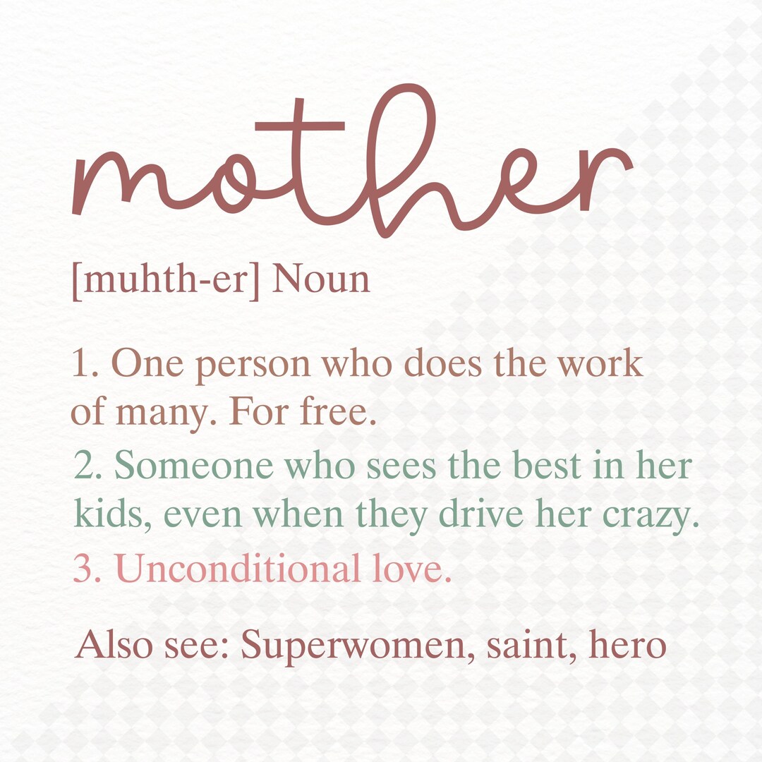 Mother Definition SVG, Mother's Day, Cricut Cut File (digital Download ...