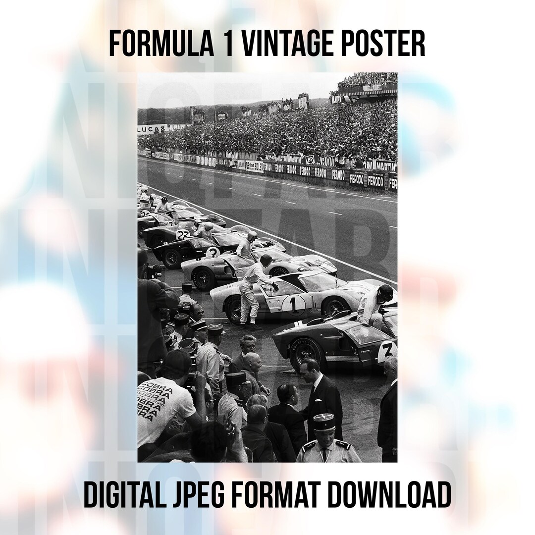 JPG Format- Vintage Rustic Formula 1 Poster, Formula 1 Gift for Him ...