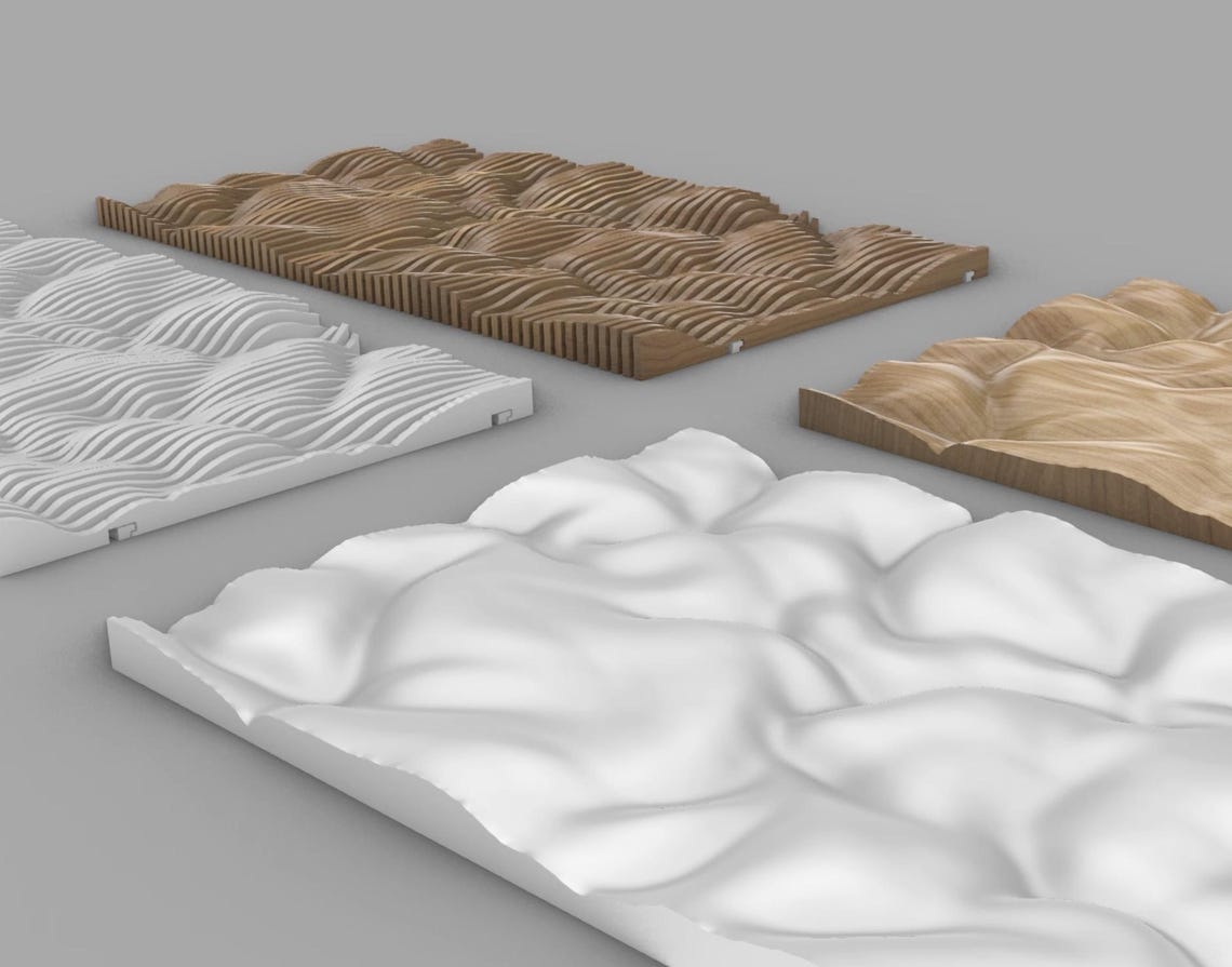 3D Parametric Wall Decor Digital Download, Wavy Pattern, CNC Files for ...
