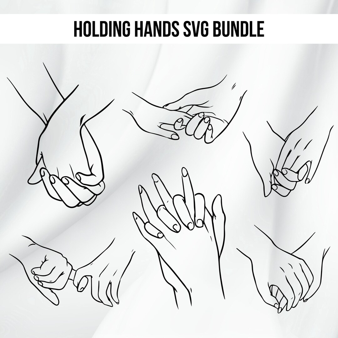 6 Holding Hands SVG Bundle, Holding Hand Cut File, Holding Hand ...