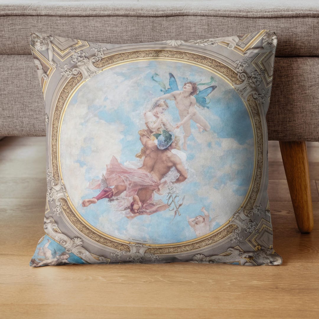 Antique Renaissance Pillow, Home Decor Accent Cushion, Vintage Square ...