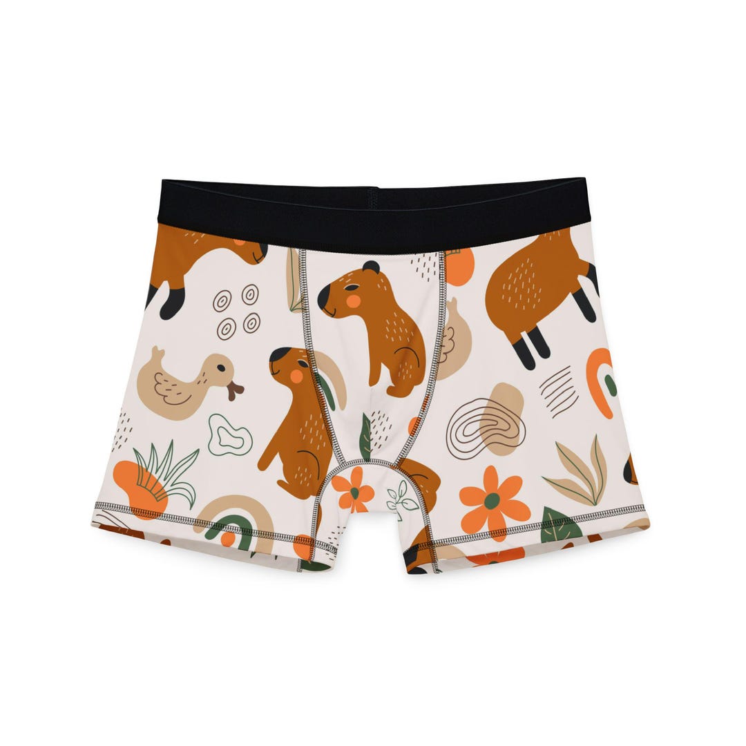 Capybara Men's Boxers Cute Animal Print Underwear, Funny Mens Boxer ...