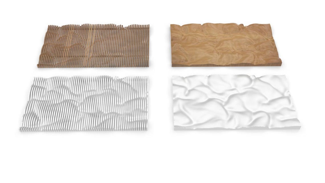 3D Parametric Wall Decor Digital Download, Wavy Pattern, CNC Files for ...
