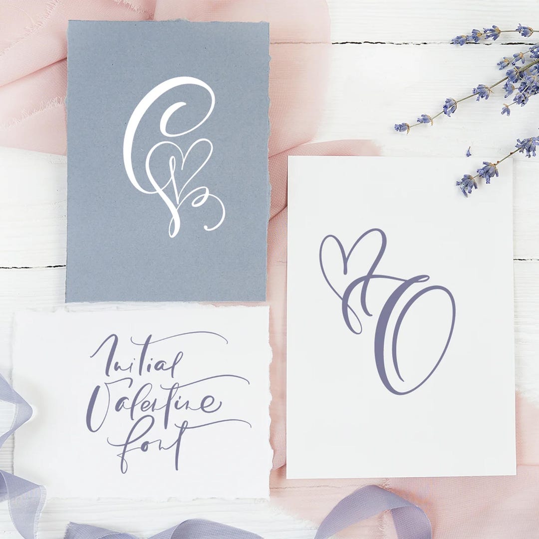 Initial Valentine Font OTF Ttf, Valentines Day Font, Romantic Font ...