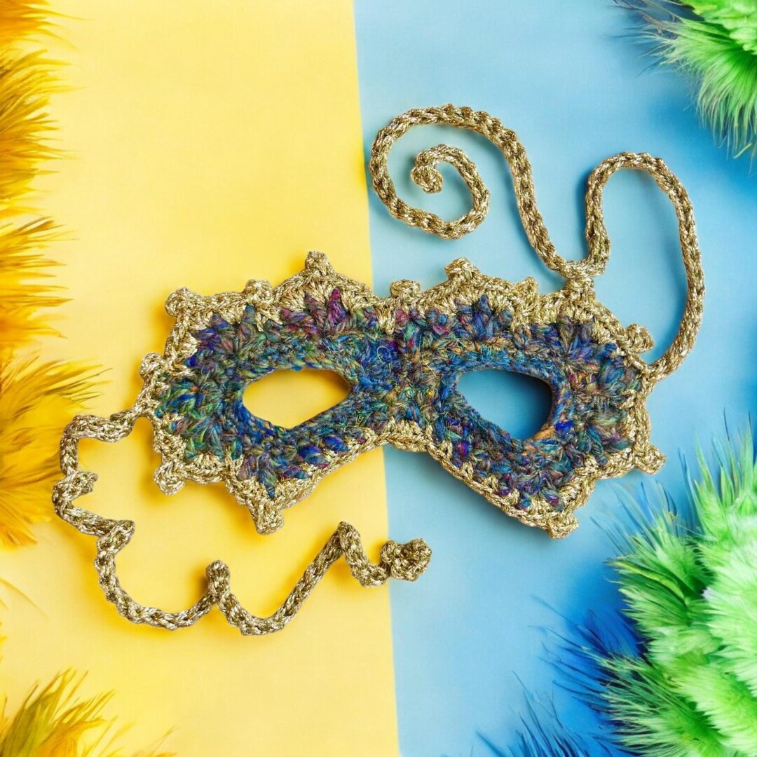 Crochet Mardi Gras Mask Pattern • DIY Masquerade, Carnival (PDF Instant ...