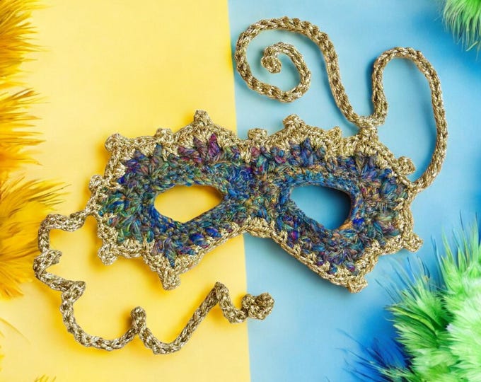 Ornate Mardi Gras Mask Crochet Pattern PDF - INSTANT DOWNLOAD. - Etsy ...