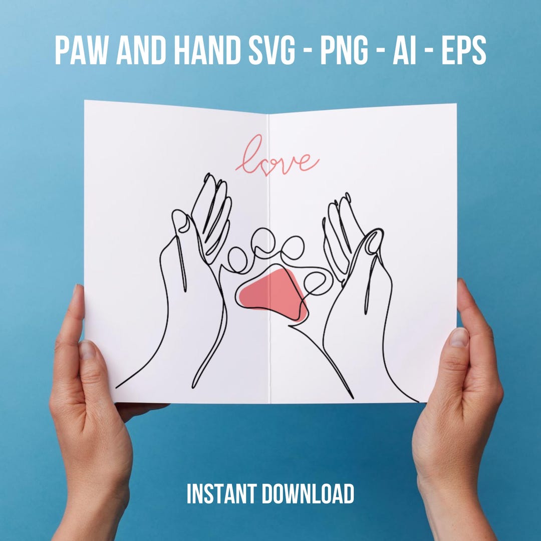 Paw and Hand SVG, Paw Love SVG, Valentine Pet PNG, Dog Mom Svg, Dog Paw ...