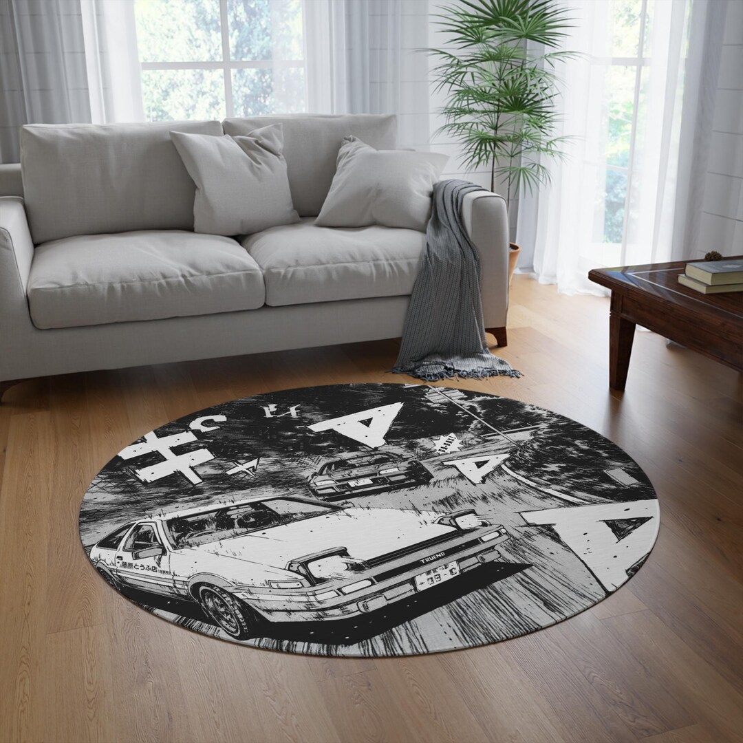 Car Round Rug, Japanese JDM GTR Supra Car Lover Gift, Christmas Home ...