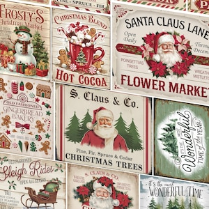 20 Vintage Christmas Farmhouse Holiday Poster, Vintage Printable ...