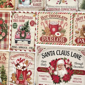 20 Vintage Christmas Farmhouse Holiday Poster, Vintage Printable ...