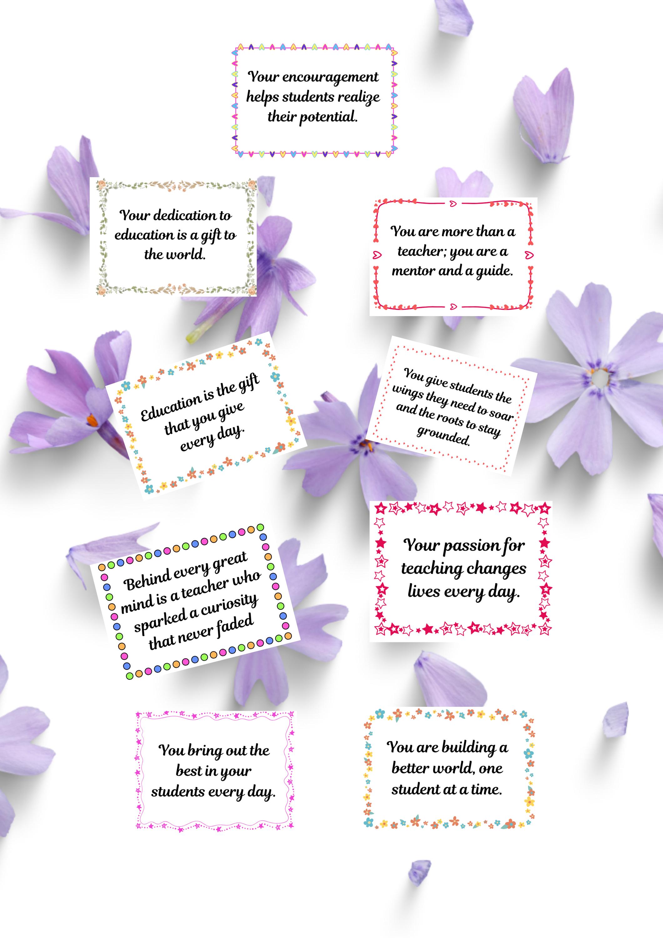 Motivation for Teachers |uplifting Notes for Teachers| Gift for ...