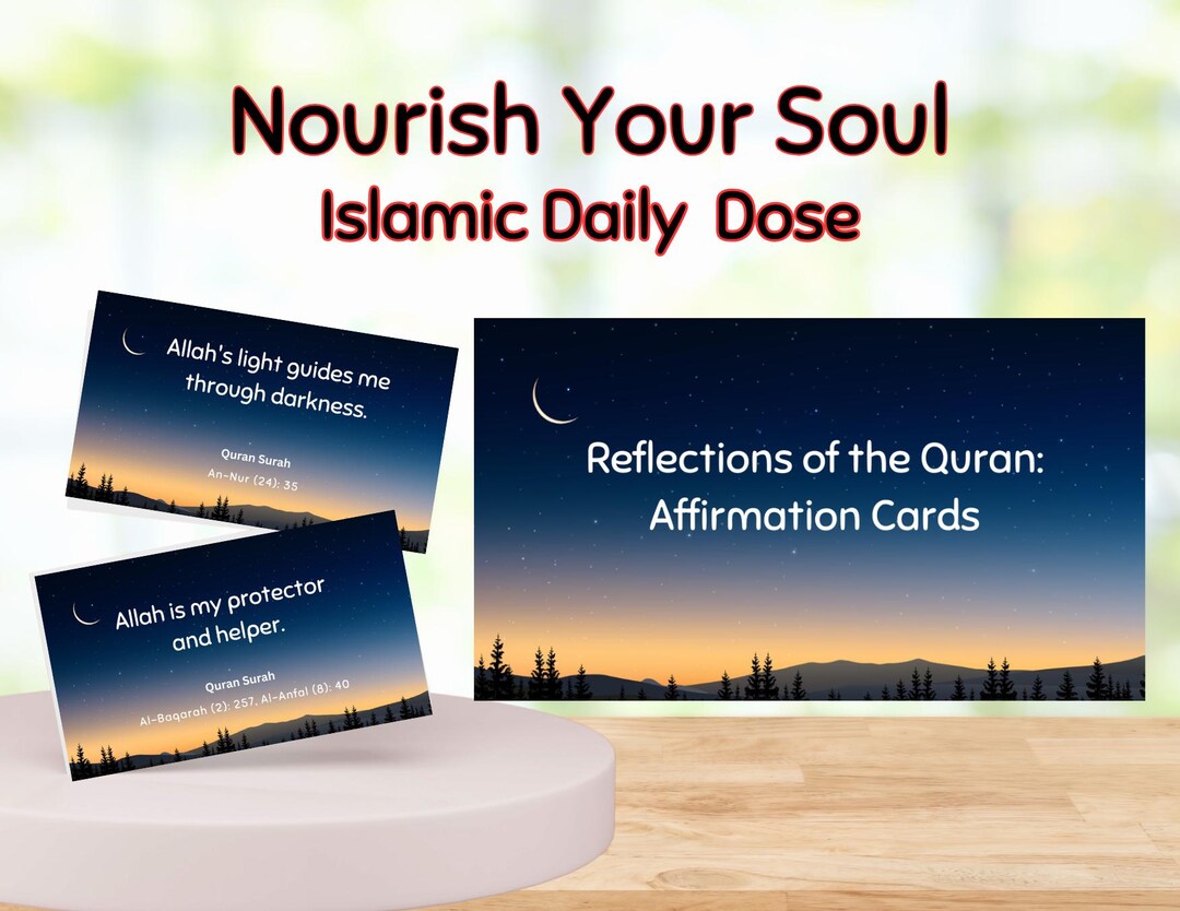 Islamic Affirmation Cards Quranic Inspiration, Islamic Affirmations ...