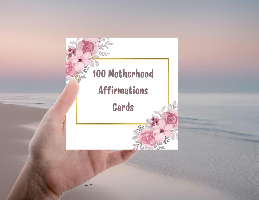 Motherhood Affirmation Cards: Floral Self-care Gift for Moms (digital ...
