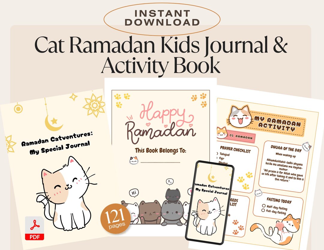 Kids Ramadan Journal: Cat Lover's Activity Book (printable) - Etsy